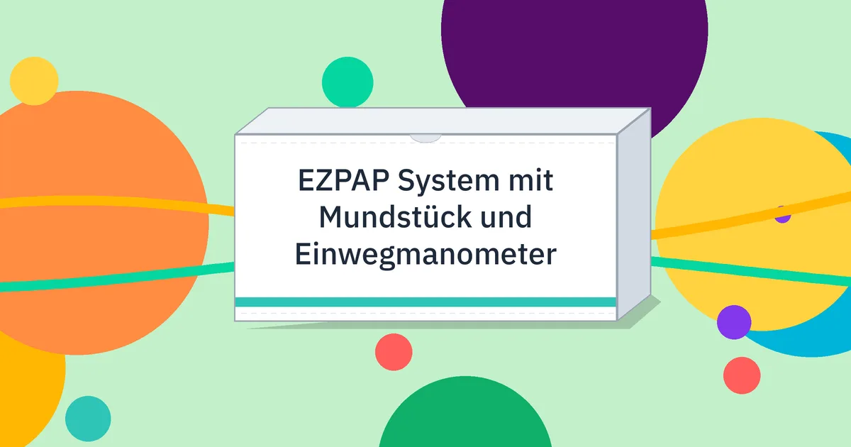 Symbolbild: Packung mit der Aufschrift EZPAP System mit Mundstück und Einwegmanometer (PZN 10825090) – Verfügbarkeit und Bezug in Apotheken in Frankfurt am Main