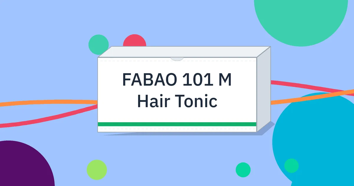 Symbolbild: Packung mit der Aufschrift FABAO 101 M Hair Tonic (PZN 03702435) – Verfügbarkeit und Bezug in Apotheken in Frankfurt am Main