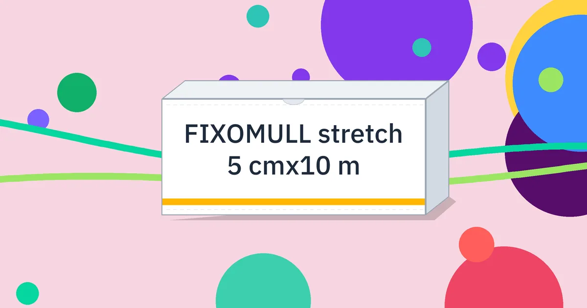 Symbolbild: Packung mit der Aufschrift FIXOMULL stretch 5 cmx10 m (PZN 16516295) – Verfügbarkeit und Bezug in Apotheken in Frankfurt am Main