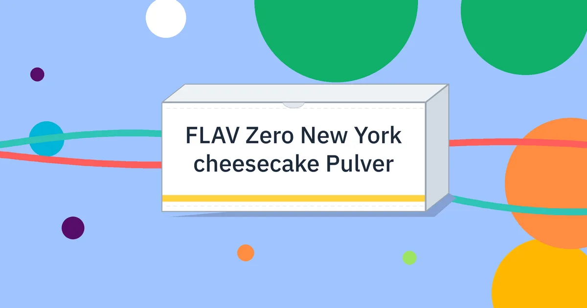 Symbolbild: Packung mit der Aufschrift FLAV Zero New York cheesecake Pulver (PZN 18817397) – Verfügbarkeit und Bezug in Apotheken in Frankfurt am Main