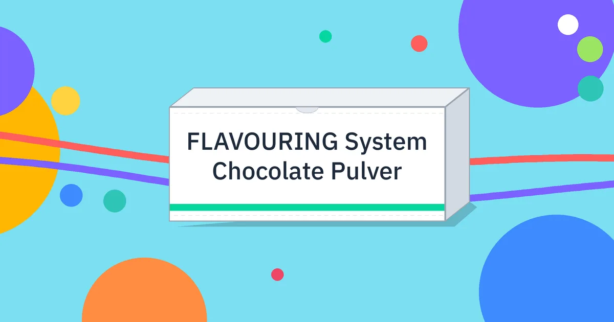 Symbolbild: Packung mit der Aufschrift FLAVOURING System Chocolate Pulver (PZN 13235035) – Verfügbarkeit und Bezug in Apotheken in Frankfurt am Main