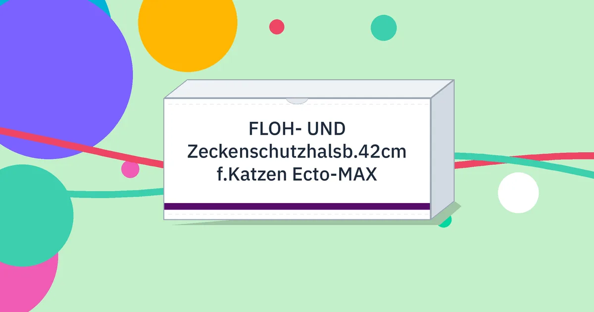 Symbolbild: Packung mit der Aufschrift FLOH- UND Zeckenschutzhalsb.42cm f.Katzen Ecto-MAX (PZN 15780110) – Verfügbarkeit und Bezug in Apotheken in Frankfurt am Main