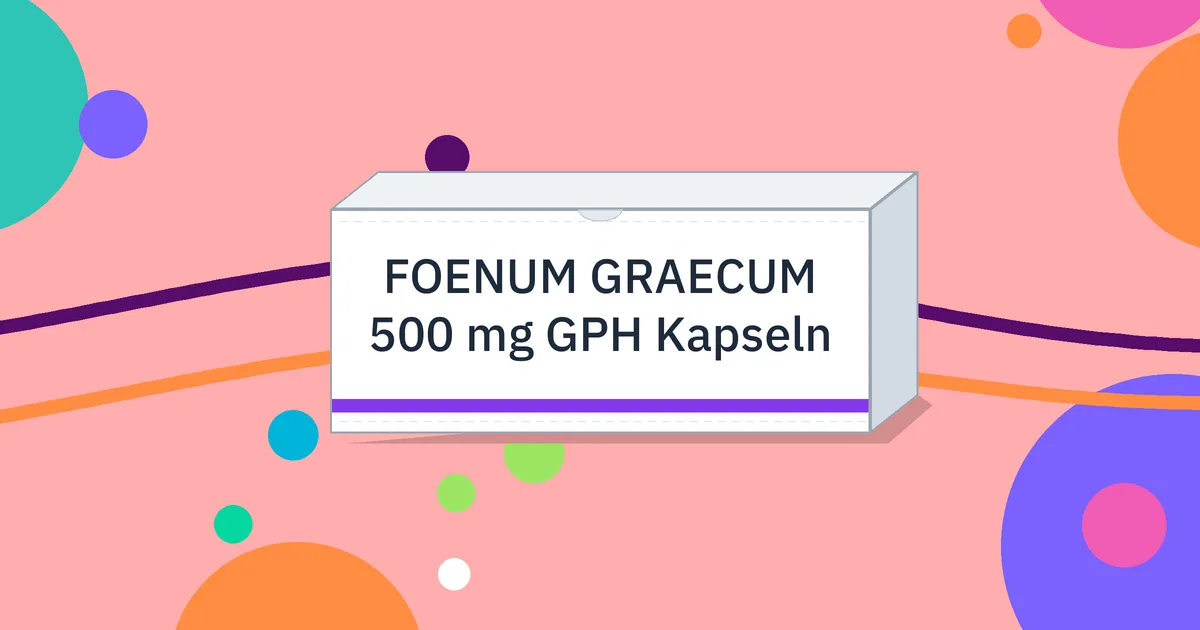 Symbolbild: Packung mit der Aufschrift FOENUM GRAECUM 500 mg GPH Kapseln (PZN 11075751) – Verfügbarkeit und Bezug in Apotheken in Frankfurt am Main
