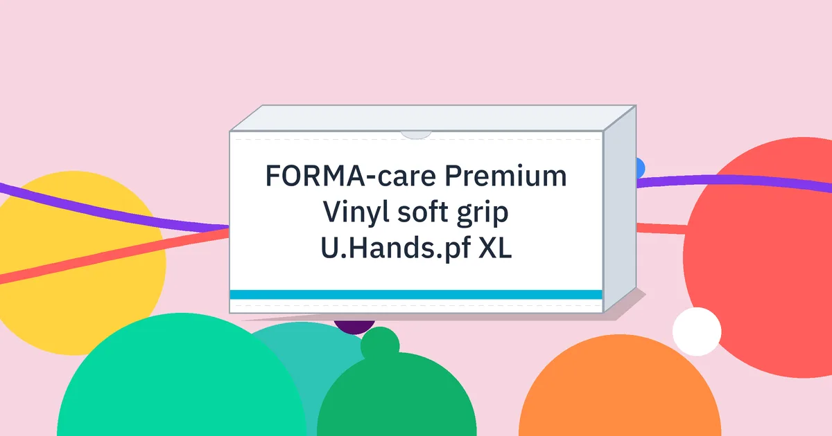 Symbolbild: Packung mit der Aufschrift FORMA-care Premium Vinyl soft grip U.Hands.pf XL (PZN 18023421) – Verfügbarkeit und Bezug in Apotheken in Frankfurt am Main