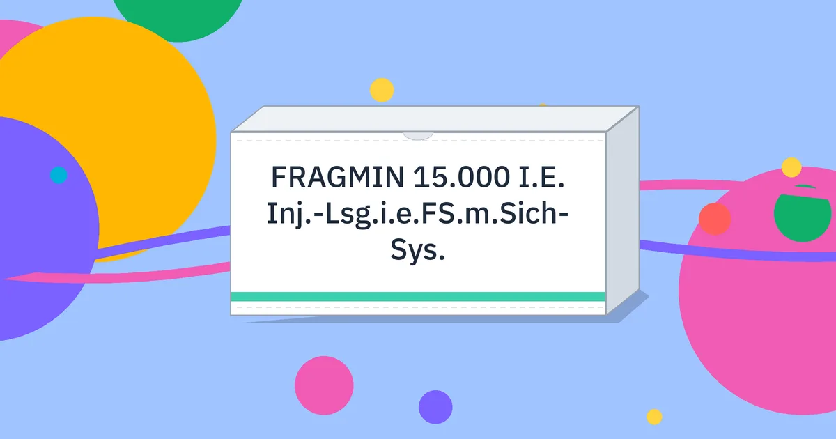 Symbolbild: Packung mit der Aufschrift FRAGMIN 15.000 I.E. Inj.-Lsg.i.e.FS.m.Sich-Sys. (PZN 09198015) – Verfügbarkeit und Bezug in Apotheken in Frankfurt am Main
