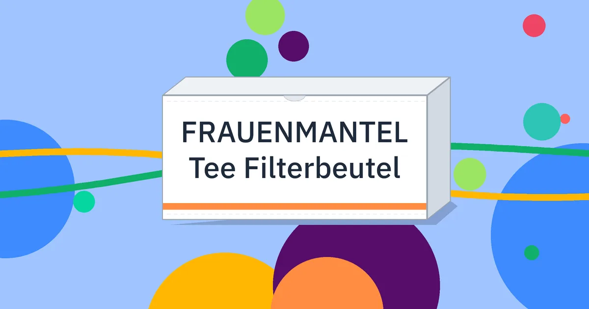 Symbolbild: Packung mit der Aufschrift FRAUENMANTEL Tee Filterbeutel (PZN 10093095) – Verfügbarkeit und Bezug in Apotheken in Frankfurt am Main