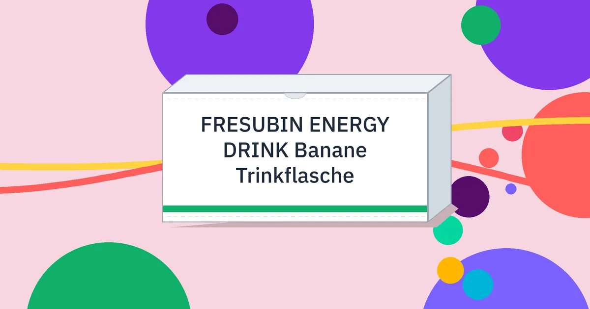 Symbolbild: Packung mit der Aufschrift FRESUBIN ENERGY DRINK Banane Trinkflasche (PZN 20191060) – Verfügbarkeit und Bezug in Apotheken in Frankfurt am Main