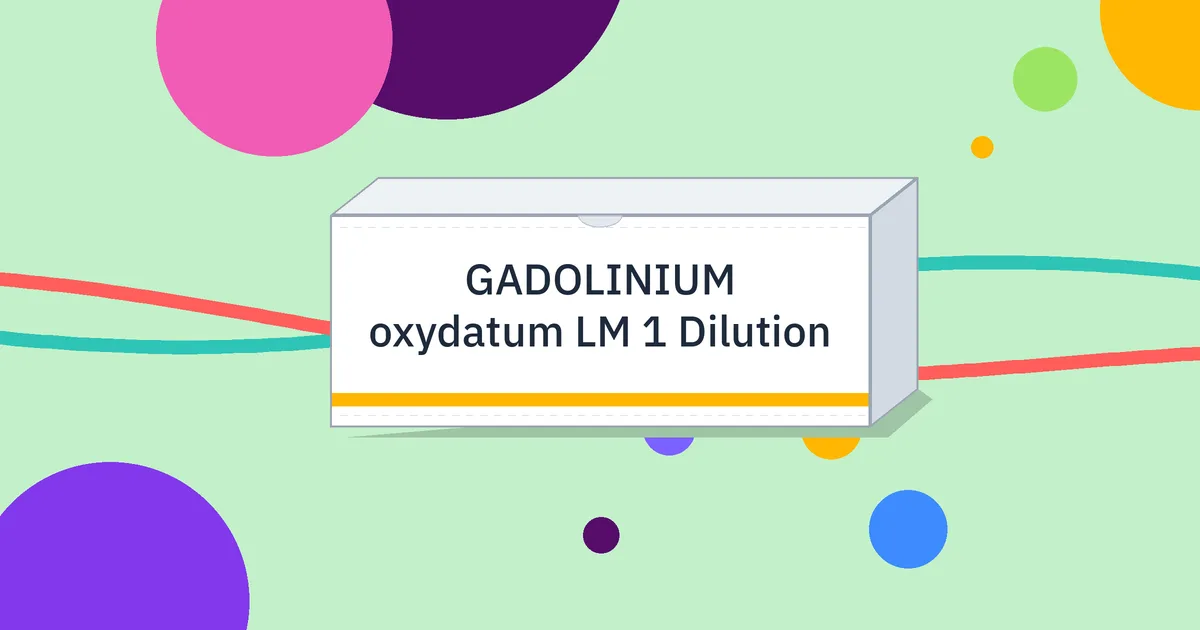 Symbolbild: Packung mit der Aufschrift GADOLINIUM oxydatum LM 1 Dilution (PZN 13494239) – Verfügbarkeit und Bezug in Apotheken in Frankfurt am Main