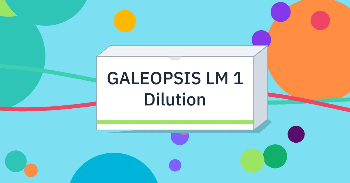 Symbolbild: Packung mit der Aufschrift GALEOPSIS LM 1 Dilution (PZN 13496089) – Verfügbarkeit und Bezug in Apotheken in Frankfurt am Main