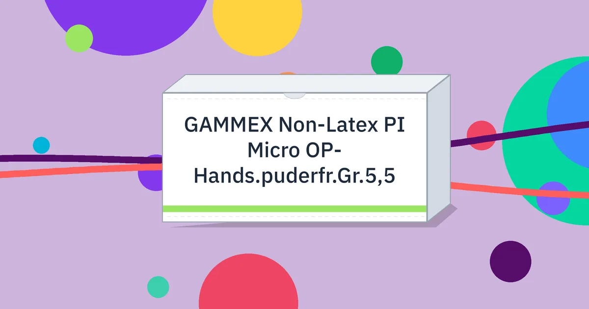 Symbolbild: Packung mit der Aufschrift GAMMEX Non-Latex PI Micro OP-Hands.puderfr.Gr.5,5 (PZN 11614811) – Verfügbarkeit und Bezug in Apotheken in Frankfurt am Main