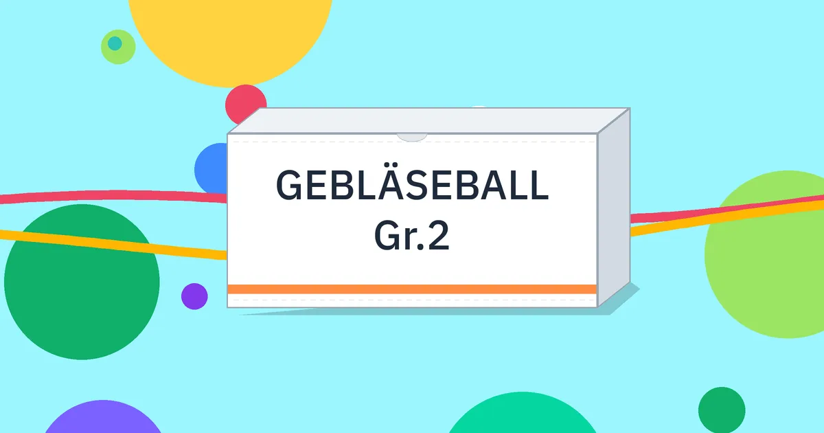 Symbolbild: Packung mit der Aufschrift GEBLÄSEBALL Gr.2 (PZN 01962439) – Verfügbarkeit und Bezug in Apotheken in Frankfurt am Main