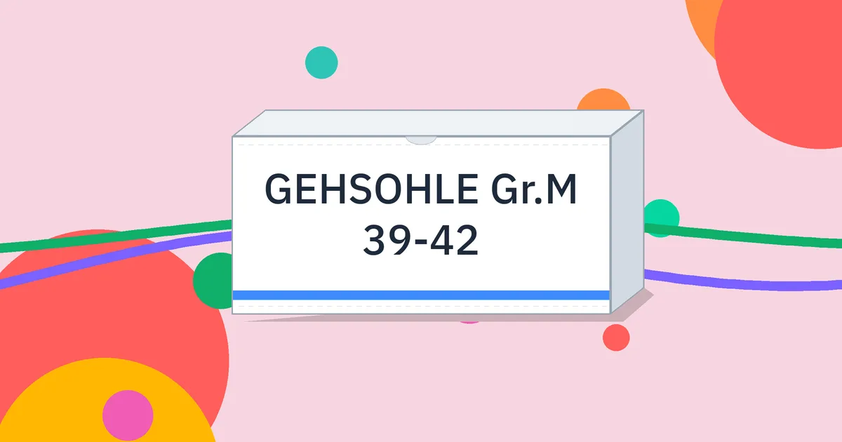 Symbolbild: Packung mit der Aufschrift GEHSOHLE Gr.M 39-42 (PZN 13925685) – Verfügbarkeit und Bezug in Apotheken in Frankfurt am Main