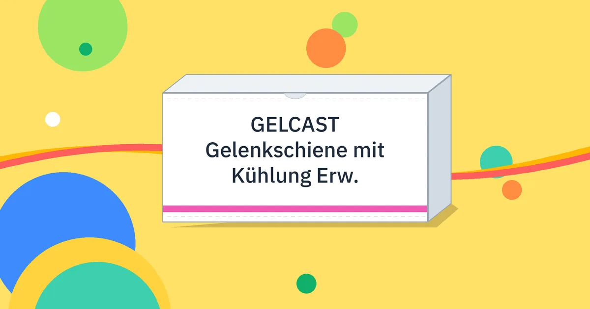 Symbolbild: Packung mit der Aufschrift GELCAST Gelenkschiene mit Kühlung Erw. (PZN 14200010) – Verfügbarkeit und Bezug in Apotheken in Frankfurt am Main