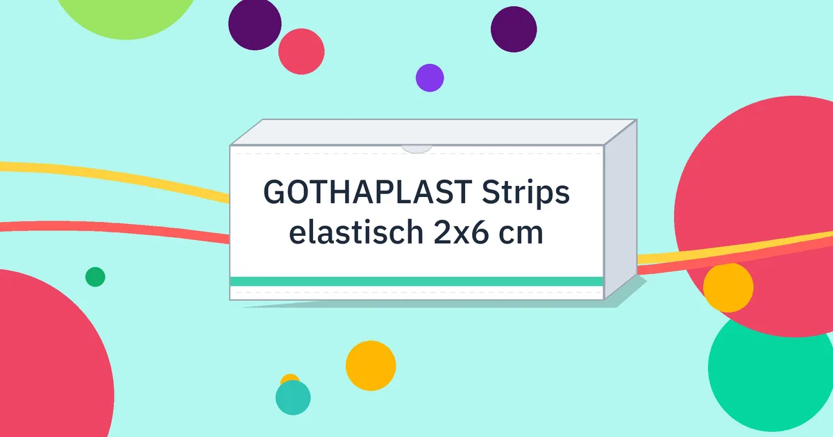 Symbolbild: Packung mit der Aufschrift GOTHAPLAST Strips elastisch 2x6 cm (PZN 04051684) – Verfügbarkeit und Bezug in Apotheken in Frankfurt am Main