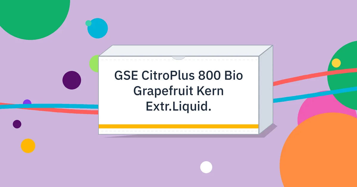 Symbolbild: Packung mit der Aufschrift GSE CitroPlus 800 Bio Grapefruit Kern Extr.Liquid. (PZN 09004672) – Verfügbarkeit und Bezug in Apotheken in Frankfurt am Main