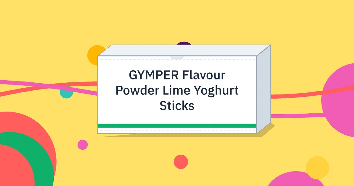 Symbolbild: Packung mit der Aufschrift GYMPER Flavour Powder Lime Yoghurt Sticks (PZN 15742003) – Verfügbarkeit und Bezug in Apotheken in Frankfurt am Main