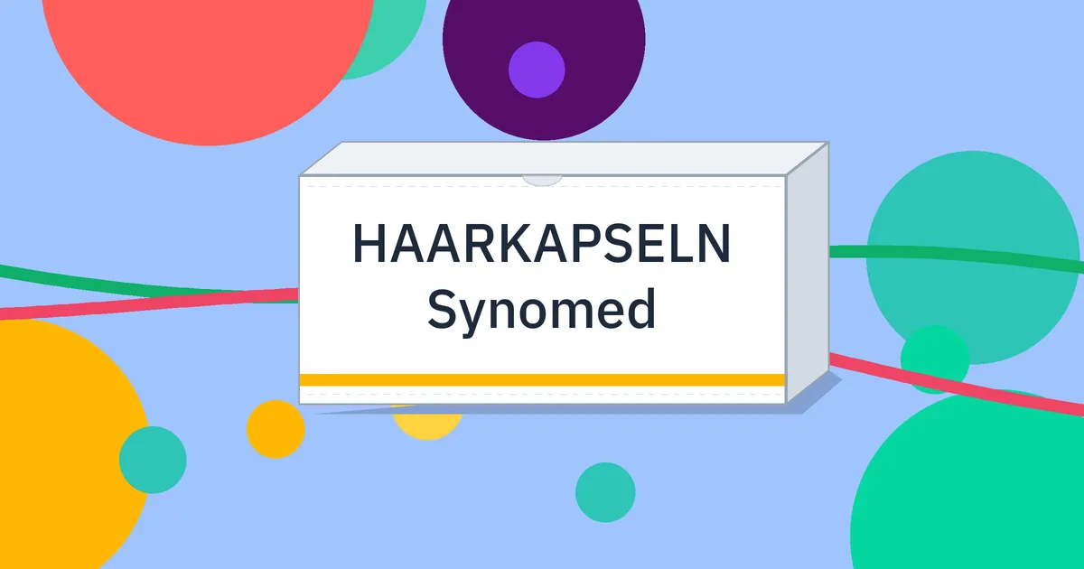 Symbolbild: Packung mit der Aufschrift HAARKAPSELN Synomed (PZN 19126985) – Verfügbarkeit und Bezug in Apotheken in Frankfurt am Main