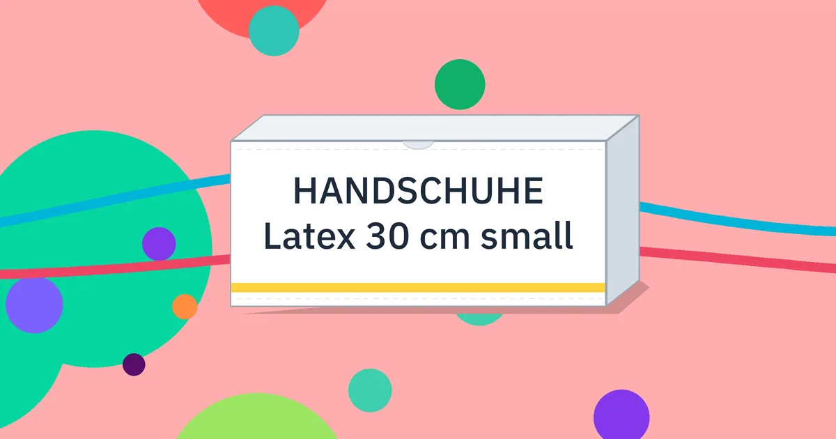 Symbolbild: Packung mit der Aufschrift HANDSCHUHE Latex 30 cm small (PZN 09287380) – Verfügbarkeit und Bezug in Apotheken in Frankfurt am Main