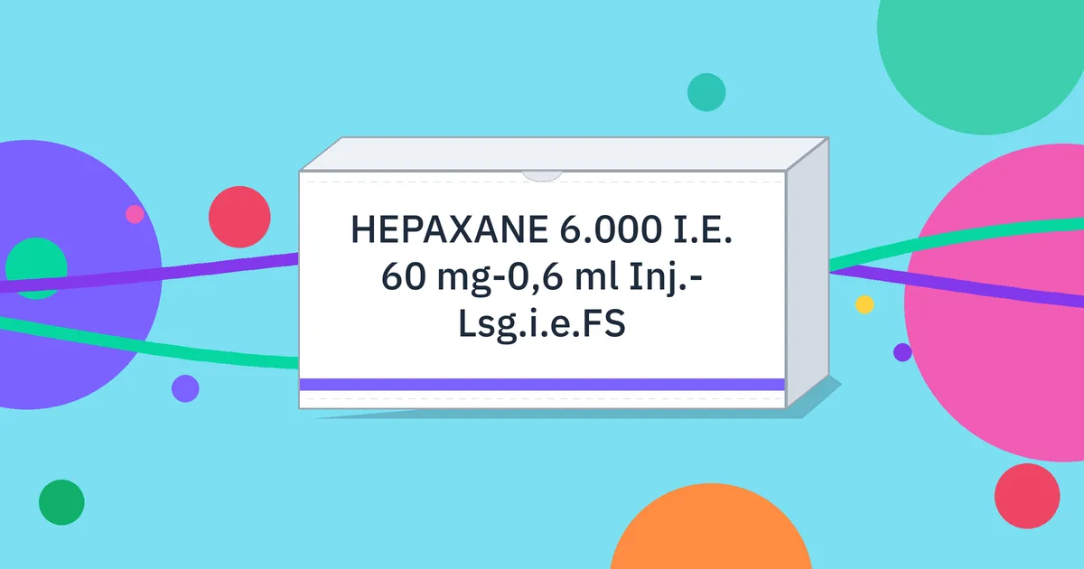 Symbolbild: Packung mit der Aufschrift HEPAXANE 6.000 I.E. 60 mg-0,6 ml Inj.-Lsg.i.e.FS (PZN 15637973) – Verfügbarkeit und Bezug in Apotheken in Frankfurt am Main