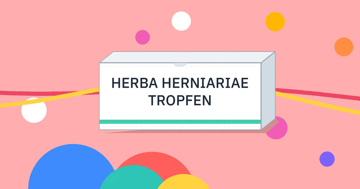 Symbolbild: Packung mit der Aufschrift HERBA HERNIARIAE TROPFEN (PZN 14128643) – Verfügbarkeit und Bezug in Apotheken in Frankfurt am Main