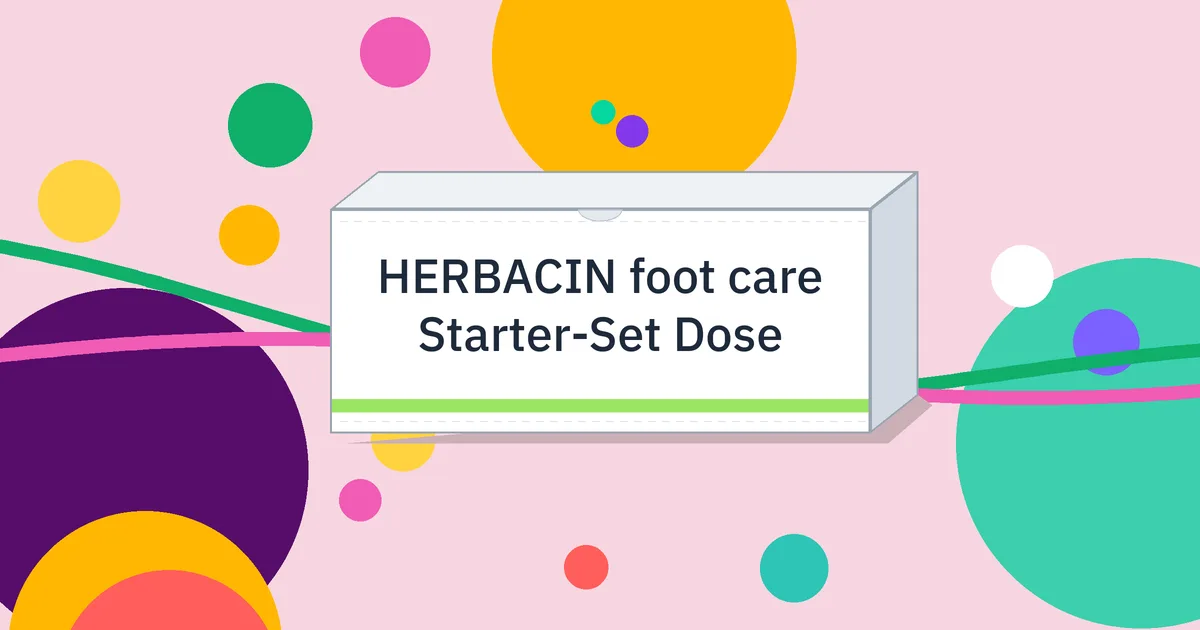 Symbolbild: Packung mit der Aufschrift HERBACIN foot care Starter-Set Dose (PZN 10527903) – Verfügbarkeit und Bezug in Apotheken in Frankfurt am Main