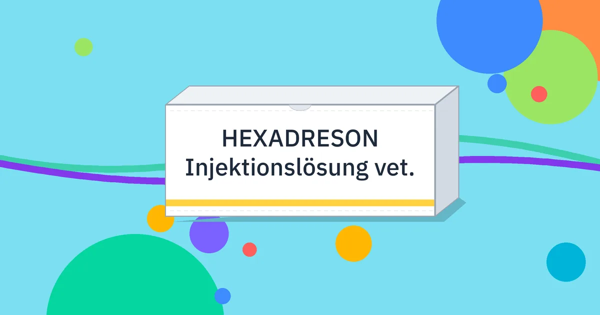 Symbolbild: Packung mit der Aufschrift HEXADRESON Injektionslösung vet. (PZN 01430984) – Verfügbarkeit und Bezug in Apotheken in Frankfurt am Main