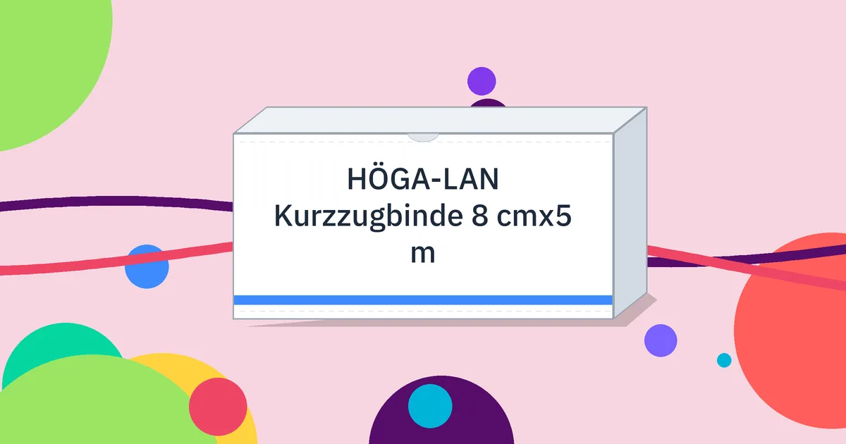 Symbolbild: Packung mit der Aufschrift HÖGA-LAN Kurzzugbinde 8 cmx5 m (PZN 07688761) – Verfügbarkeit und Bezug in Apotheken in Frankfurt am Main