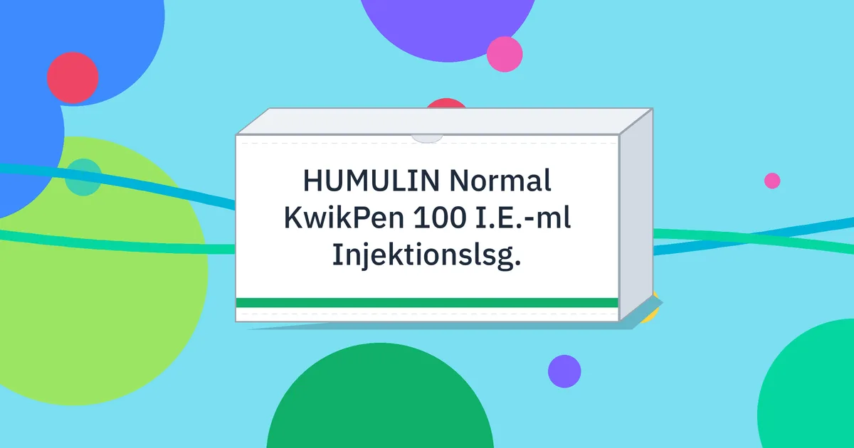 Symbolbild: Packung mit der Aufschrift HUMULIN Normal KwikPen 100 I.E.-ml Injektionslsg. (PZN 18061924) – Verfügbarkeit und Bezug in Apotheken in Frankfurt am Main