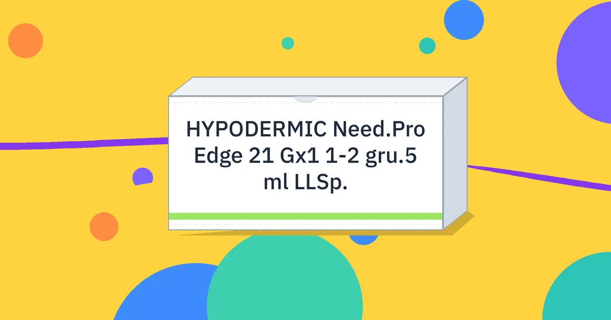 Symbolbild: Packung mit der Aufschrift HYPODERMIC Need.Pro Edge 21 Gx1 1-2 gru.5 ml LLSp. (PZN 09104899) – Verfügbarkeit und Bezug in Apotheken in Frankfurt am Main