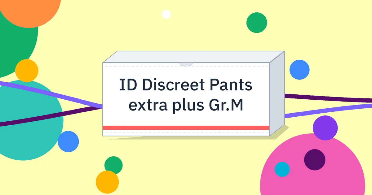 Symbolbild: Packung mit der Aufschrift ID Discreet Pants extra plus Gr.M (PZN 19834995) – Verfügbarkeit und Bezug in Apotheken in Frankfurt am Main