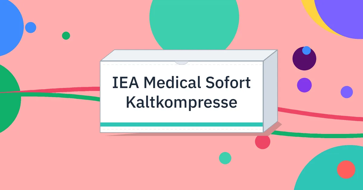 Symbolbild: Packung mit der Aufschrift IEA Medical Sofort Kaltkompresse (PZN 19414253) – Verfügbarkeit und Bezug in Apotheken in Frankfurt am Main