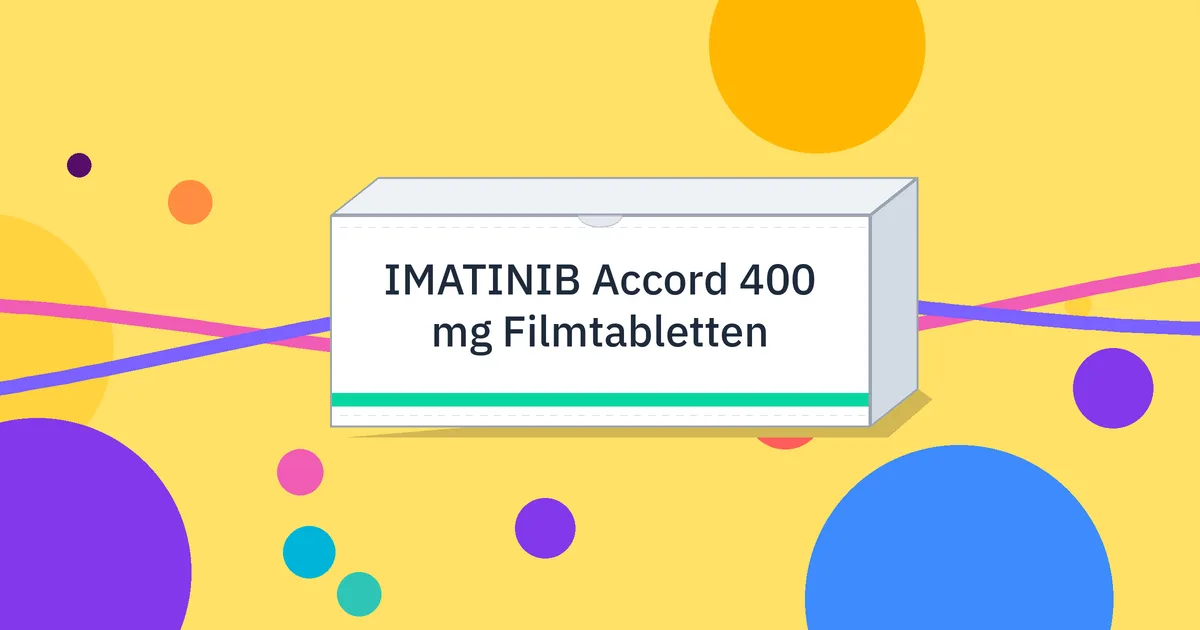 Symbolbild: Packung mit der Aufschrift IMATINIB Accord 400 mg Filmtabletten (PZN 18400438) – Verfügbarkeit und Bezug in Apotheken in Frankfurt am Main