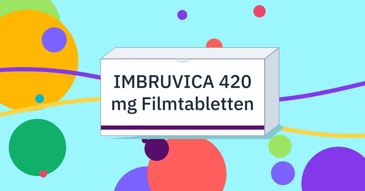 Symbolbild: Packung mit der Aufschrift IMBRUVICA 420 mg Filmtabletten (PZN 19862939) – Verfügbarkeit und Bezug in Apotheken in Frankfurt am Main