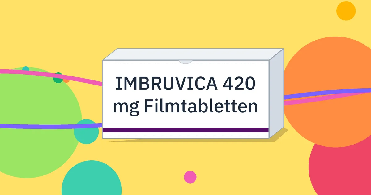 Symbolbild: Packung mit der Aufschrift IMBRUVICA 420 mg Filmtabletten (PZN 14332898) – Verfügbarkeit und Bezug in Apotheken in Frankfurt am Main
