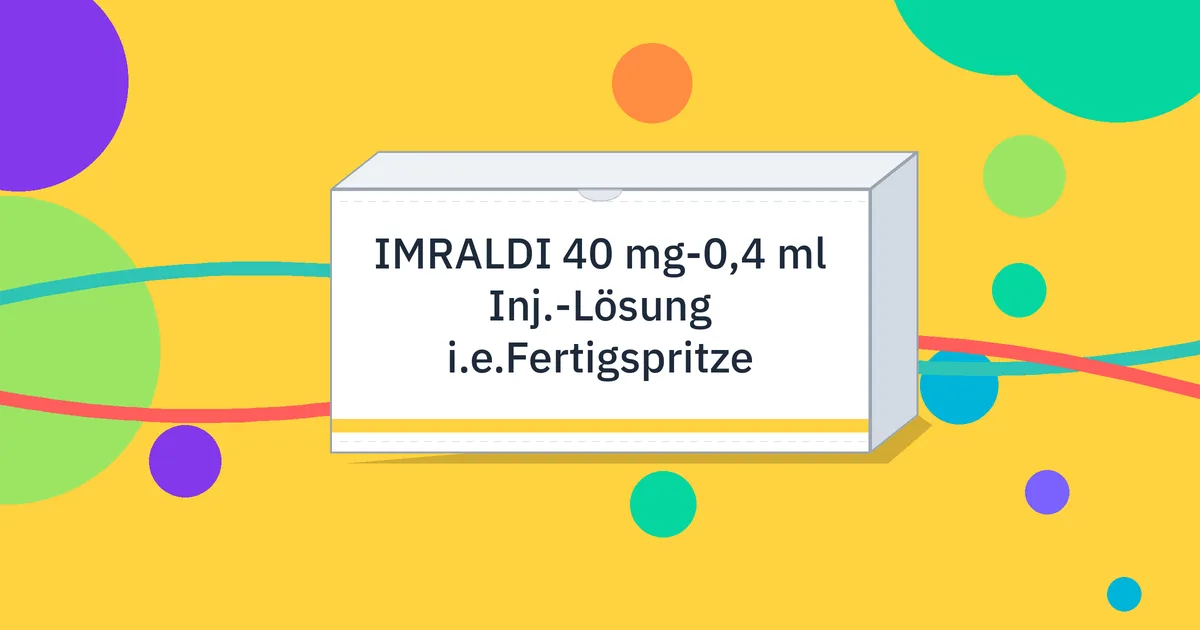 Symbolbild: Packung mit der Aufschrift IMRALDI 40 mg-0,4 ml Inj.-Lösung i.e.Fertigspritze (PZN 18411790) – Verfügbarkeit und Bezug in Apotheken in Frankfurt am Main