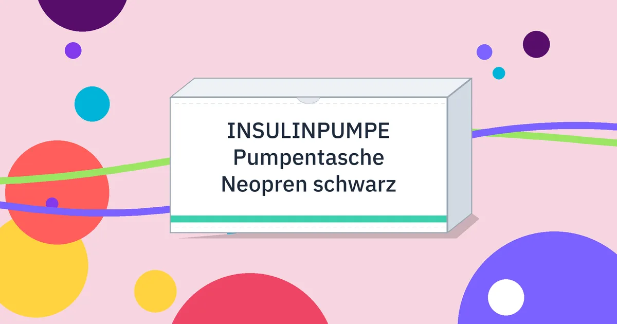 Symbolbild: Packung mit der Aufschrift INSULINPUMPE Pumpentasche Neopren schwarz (PZN 01231210) – Verfügbarkeit und Bezug in Apotheken in Frankfurt am Main