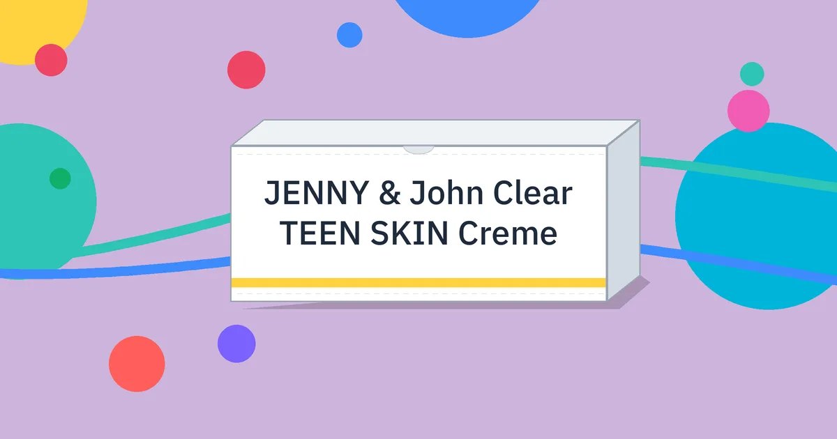 Symbolbild: Packung mit der Aufschrift JENNY & John Clear TEEN SKIN Creme (PZN 20003928) – Verfügbarkeit und Bezug in Apotheken in Frankfurt am Main