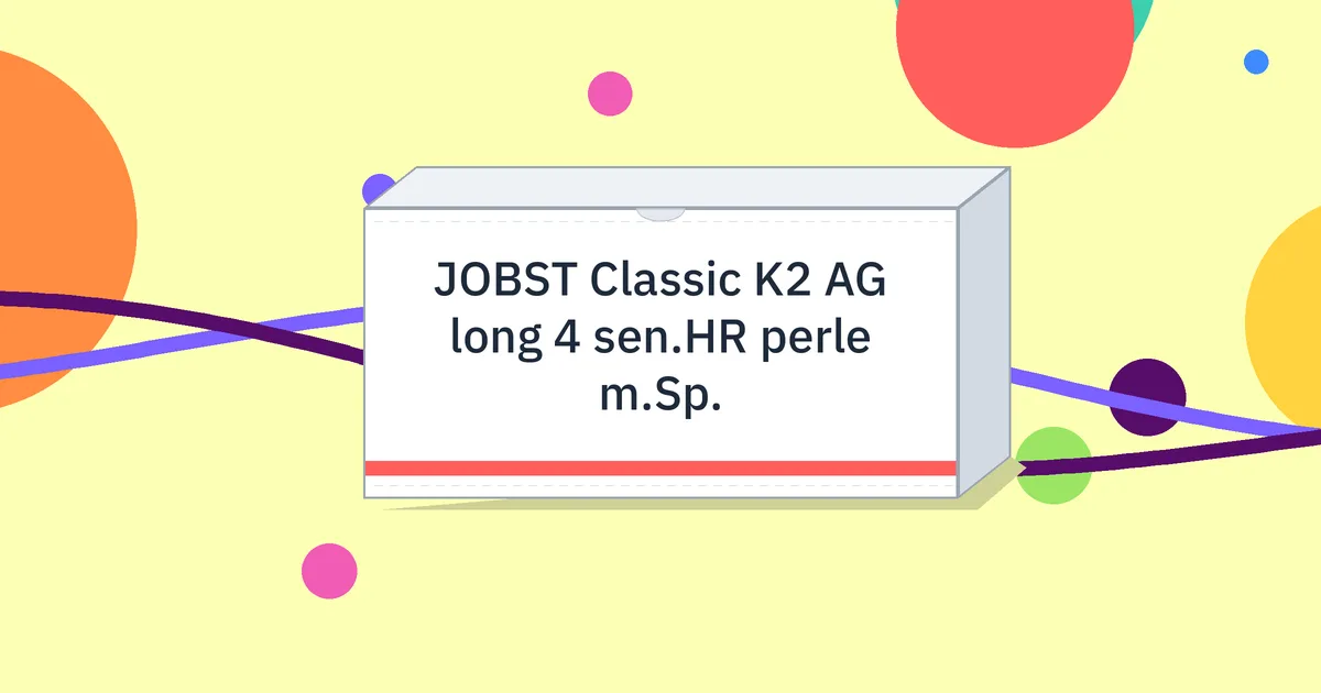 Symbolbild: Packung mit der Aufschrift JOBST Classic K2 AG long 4 sen.HR perle m.Sp. (PZN 17959037) – Verfügbarkeit und Bezug in Apotheken in Frankfurt am Main