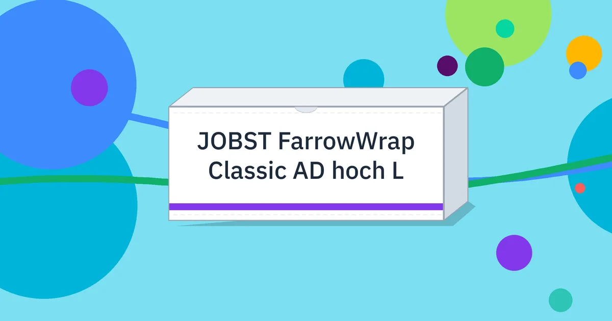Symbolbild: Packung mit der Aufschrift JOBST FarrowWrap Classic AD hoch L (PZN 13869679) – Verfügbarkeit und Bezug in Apotheken in Frankfurt am Main