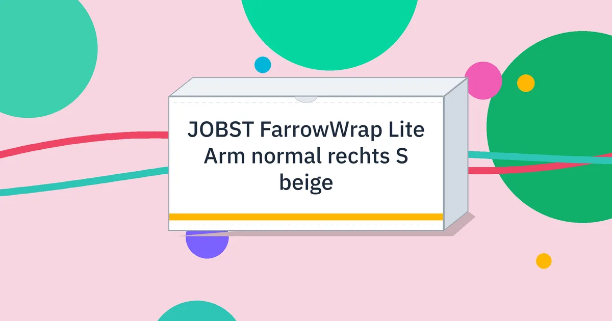 Symbolbild: Packung mit der Aufschrift JOBST FarrowWrap Lite Arm normal rechts S beige (PZN 13870139) – Verfügbarkeit und Bezug in Apotheken in Frankfurt am Main
