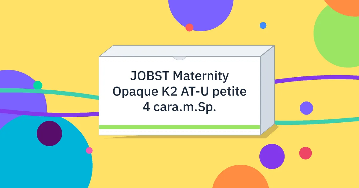 Symbolbild: Packung mit der Aufschrift JOBST Maternity Opaque K2 AT-U petite 4 cara.m.Sp. (PZN 15851873) – Verfügbarkeit und Bezug in Apotheken in Frankfurt am Main