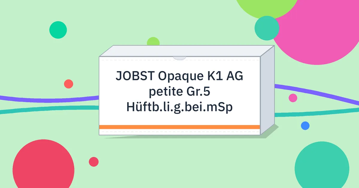 Symbolbild: Packung mit der Aufschrift JOBST Opaque K1 AG petite Gr.5 Hüftb.li.g.bei.mSp (PZN 16273473) – Verfügbarkeit und Bezug in Apotheken in Frankfurt am Main