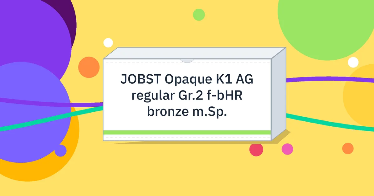 Symbolbild: Packung mit der Aufschrift JOBST Opaque K1 AG regular Gr.2 f-bHR bronze m.Sp. (PZN 13090476) – Verfügbarkeit und Bezug in Apotheken in Frankfurt am Main