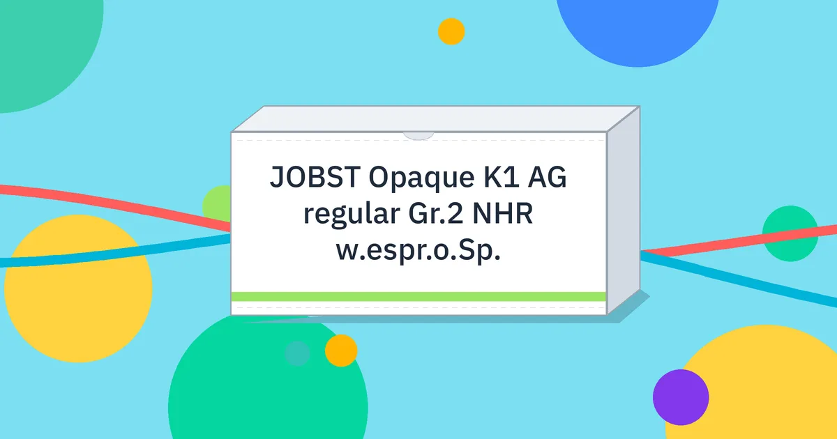 Symbolbild: Packung mit der Aufschrift JOBST Opaque K1 AG regular Gr.2 NHR w.espr.o.Sp. (PZN 16267403) – Verfügbarkeit und Bezug in Apotheken in Frankfurt am Main