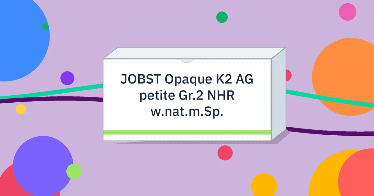 Symbolbild: Packung mit der Aufschrift JOBST Opaque K2 AG petite Gr.2 NHR w.nat.m.Sp. (PZN 11256139) – Verfügbarkeit und Bezug in Apotheken in Frankfurt am Main