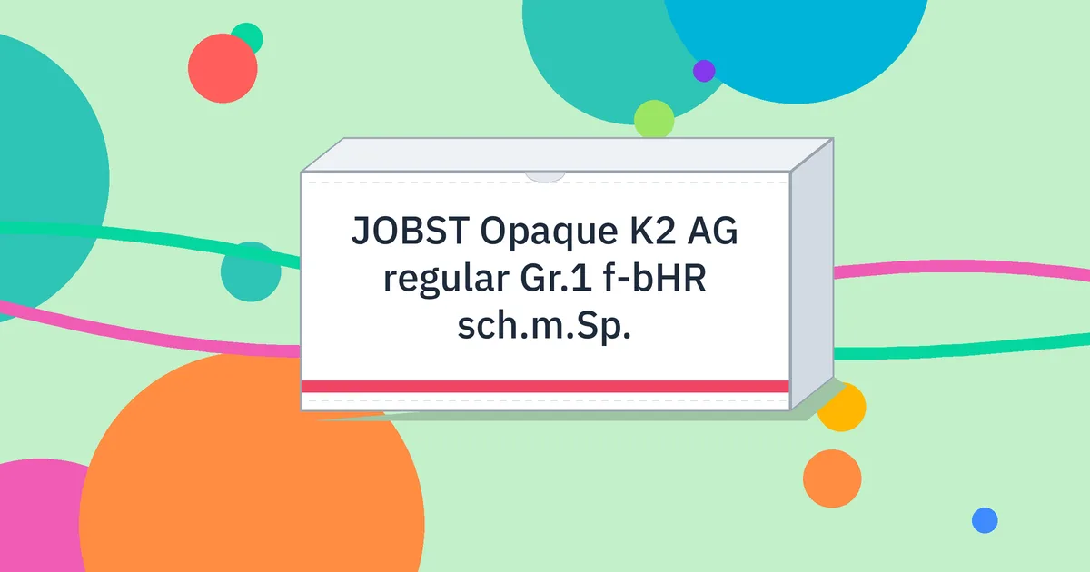 Symbolbild: Packung mit der Aufschrift JOBST Opaque K2 AG regular Gr.1 f-bHR sch.m.Sp. (PZN 11252584) – Verfügbarkeit und Bezug in Apotheken in Frankfurt am Main