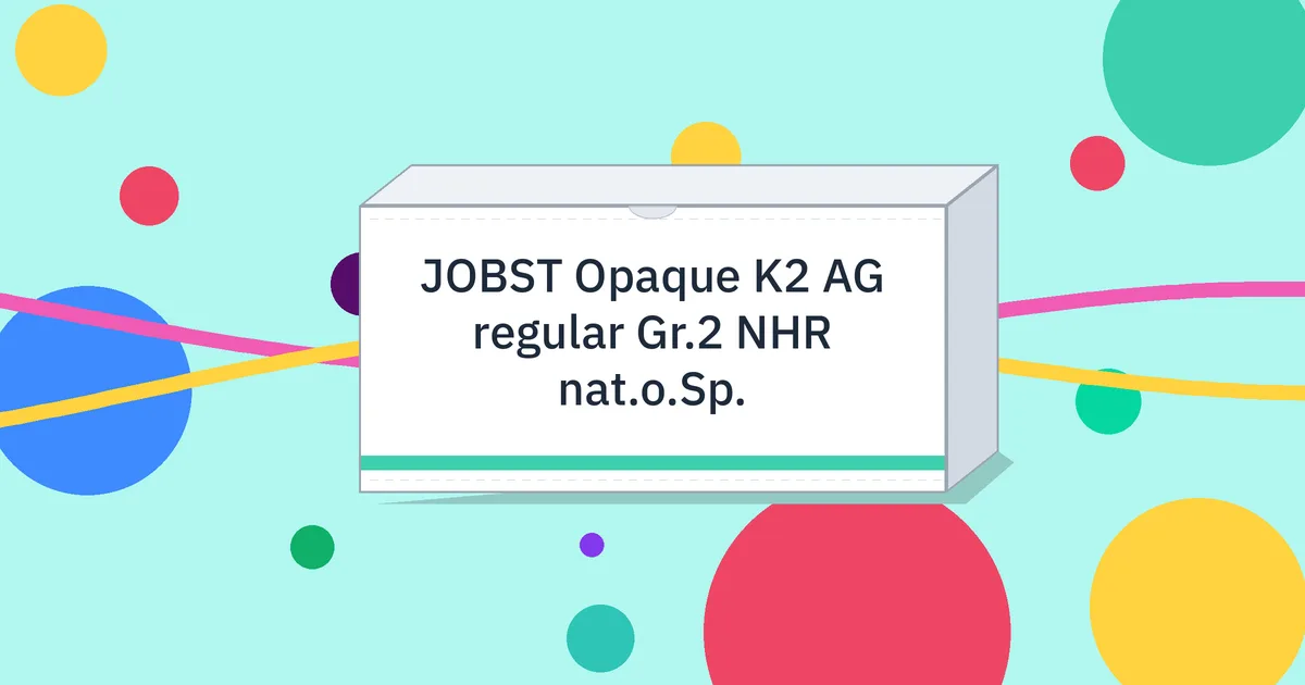 Symbolbild: Packung mit der Aufschrift JOBST Opaque K2 AG regular Gr.2 NHR nat.o.Sp. (PZN 10723320) – Verfügbarkeit und Bezug in Apotheken in Frankfurt am Main