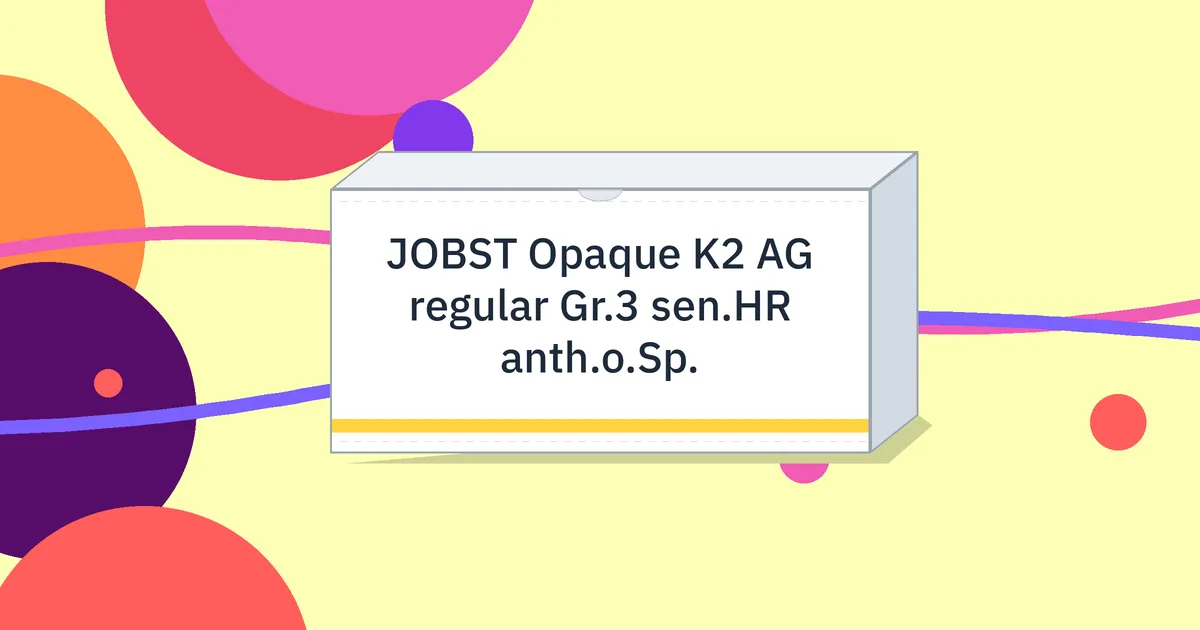 Symbolbild: Packung mit der Aufschrift JOBST Opaque K2 AG regular Gr.3 sen.HR anth.o.Sp. (PZN 16279731) – Verfügbarkeit und Bezug in Apotheken in Frankfurt am Main