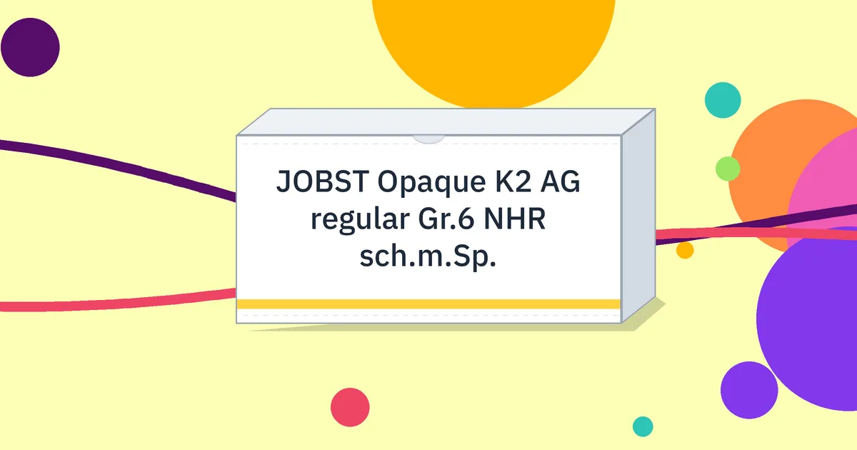 Symbolbild: Packung mit der Aufschrift JOBST Opaque K2 AG regular Gr.6 NHR sch.m.Sp. (PZN 11252791) – Verfügbarkeit und Bezug in Apotheken in Frankfurt am Main