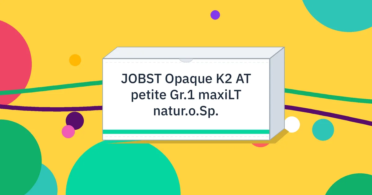 Symbolbild: Packung mit der Aufschrift JOBST Opaque K2 AT petite Gr.1 maxiLT natur.o.Sp. (PZN 13119205) – Verfügbarkeit und Bezug in Apotheken in Frankfurt am Main